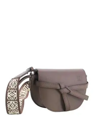 Loewe Gate Dual Leather Mini Crossbody Bag - Brown