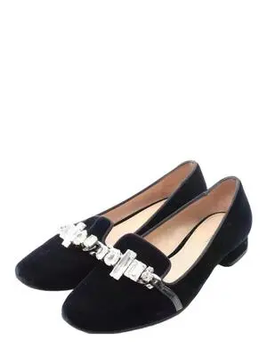 Miu Miu Miu Miu 2010s Bijou Crystal-Embellished Ballet Flats Blue