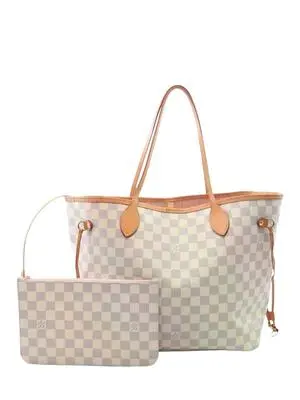 LOUIS VUITTON Louis Vuitton Neverfull Damier Azur Tote Bag White