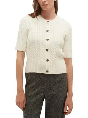 HOBBS LONDON Losie Cable Knit Cardigan - Ivory