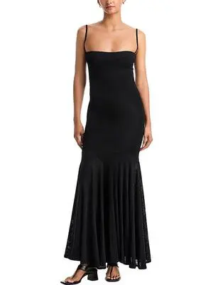 AYA MUSE Zory Mermaid Hem Stretch Jersey Maxi Dress - Black