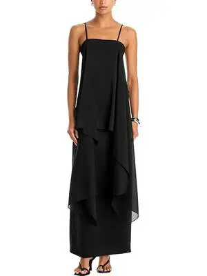 AYA MUSE Noema Tiered Overlay Cami Top - Black