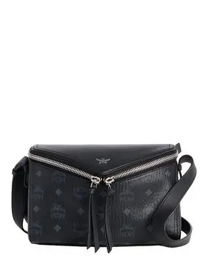 Mcm Diamant 3d Visetos Shoulder Bag - Black