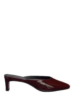 REFORMATION Inez Leather Mules - Ruby Eel