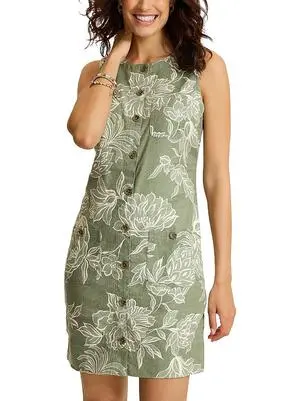 Tommy Bahama Palmadora Sleeveless Mini Dress - Dusty Sage