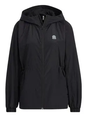 Adidas Neo Woven Hooded Training Windbreaker Jacket - Black