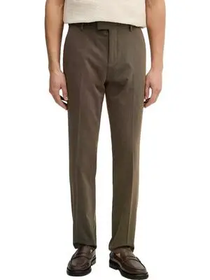 Sisley Micro-stripe Pressed-crease Trousers - Brown