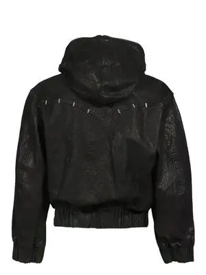ROCKSTEADY X Jian Ye Nyx Hooded Leather Jacket - Black