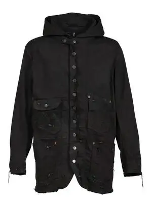 MINUS Home Chore Distressed Garment-dyed Jacket - Black
