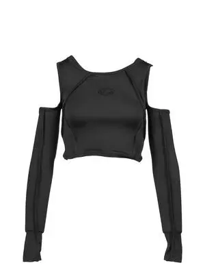 VIVAMUS Layered Cold-shoulder Top