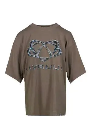VIVAMUS Logo-print Crew-neck T-shirt - Brown