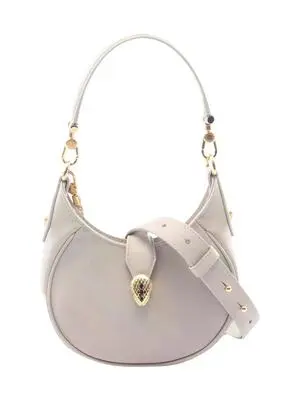 BVLGARI Leather Serpenti Ellipse Satchel - Grey