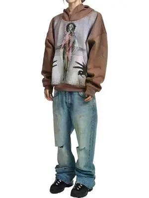 FORBIDDEN KNOWLEDGE Graphic-print Hoodie - Brown