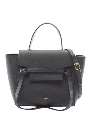 Celine 2000-2026 Nano Grained Calfskin Belt Bag Satchel - Black