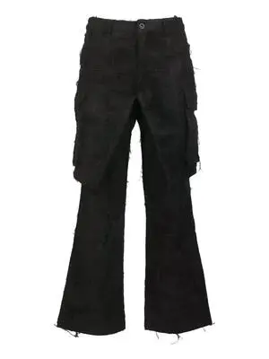 TROUBLED WATERS Double-layer Distressed Cargo Pants - Black