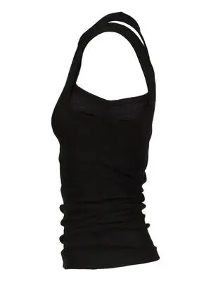 BOHEMSEO Layered Ruched-detail Tank Top - Black