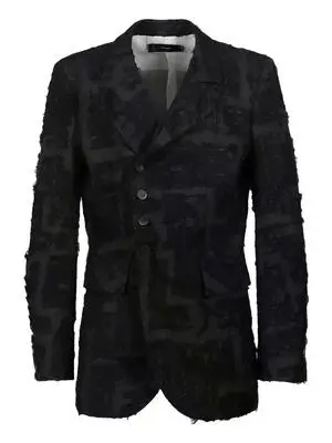 MINUS Distressed Checked Tailored Blazer - Black