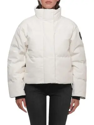 Canada Goose Quilted Short Puffer Jacket In Arctic Tech® Fabric White