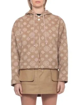 Casablanca Virgin Wool Zip-up Hoodie - Brown