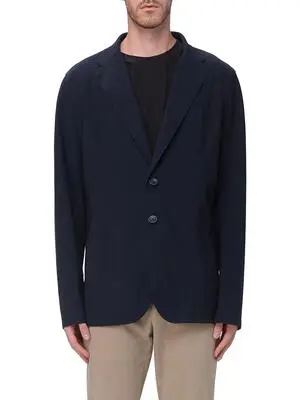 Herno Single-breasted Scuba Blazer With Patch Pockets And Back Vent - Blue