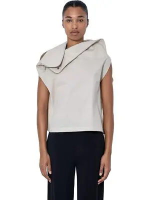 Issey Miyake Issey Miyake Asymmetric Zip Top Cream