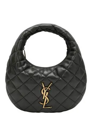 Saint Laurent Icarino Quilted Nappa Hobo Bag - Gray