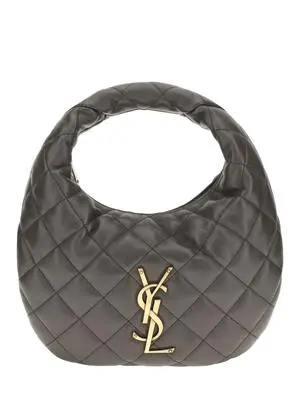 Saint Laurent SAINT LAURENT Icarino Quilted Nappa Hobo Bag Gray