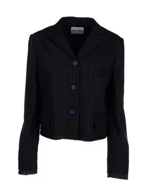 Miu Miu Striped Cropped Blazer - Multicolor