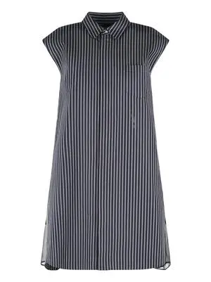 Sacai Cotton Blend Striped Dress - Blue