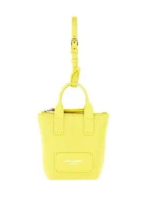 Dolce & Gabbana DOLCE & GABBANA Leather Minibag Charm Yellow