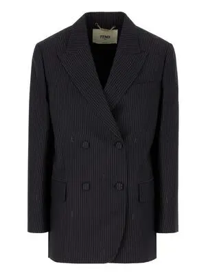Fendi Pinstripe Tailored Double-breasted Blazer - Multicolor