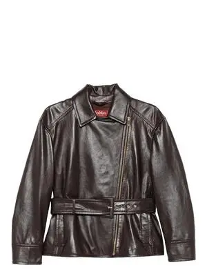 Max Mara Leather Jacket - Brown