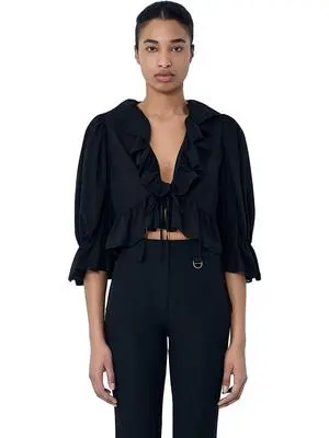 Chloé Ruffled-detail Silk Blouse - Black