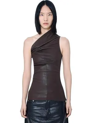 Rick Owens Athena One-shoulder Tank Top - Brown