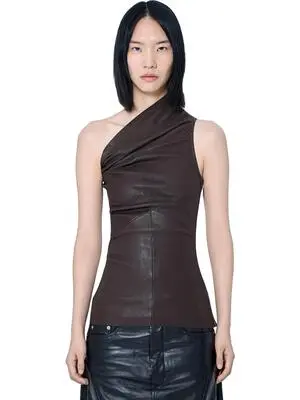 Rick Owens Athena One-shoulder Tank Top - Brown