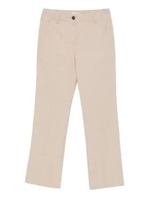 Brunello Cucinelli Cotton And Linen Straight-cut Trousers - Multicolor