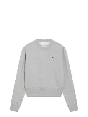 AMI Paris De Coeur Crewneck Sweatshirt - Gray