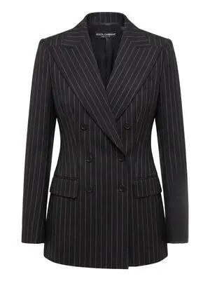 Dolce & Gabbana Double-breasted Turlington Pinstripe Blazer - Multicolor