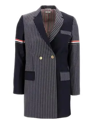 Thom Browne Striped Paneled Blazer - Multicolor