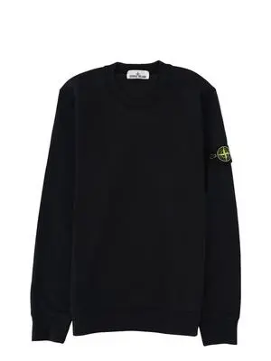 Stone Island Felpa Con Patch Logo - Blue