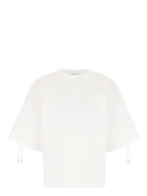 Max Mara Solid Round Neck Short Sleeve T-shirt - Multicolor
