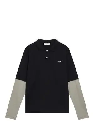 Miu Miu Olive Cotton Jersey Polo Shirt - Blue