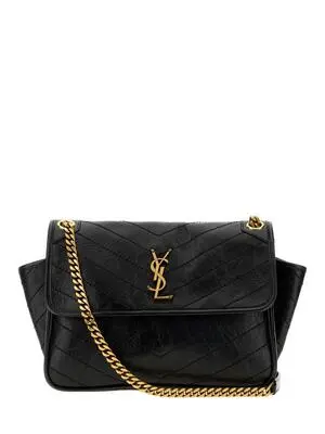 Saint Laurent Leather Niki Shoulder Bag - Black