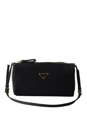 Prada Silk Mini Bag With Triangle Logo - Black
