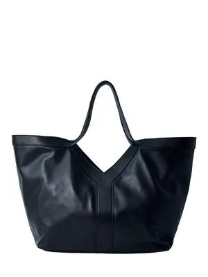 Saint Laurent Large Y-shaped Leather Tote Bag - Black