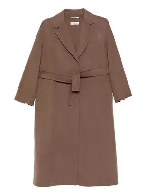 Max Mara Virgin Wool Single Breasted Coat - Brown