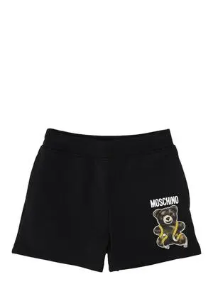 Moschino Teddy Cotton Shorts - Black