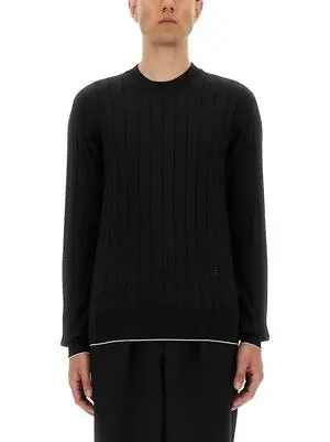 Balmain Silk And Cotton Knit Pullover - Black