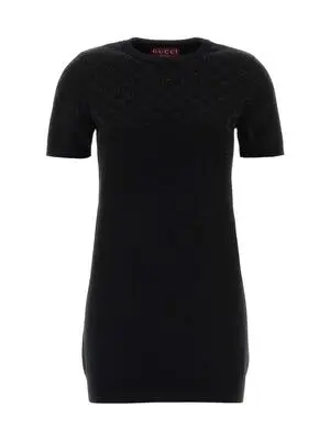 Gucci Wool Blend Mini Dress - Black
