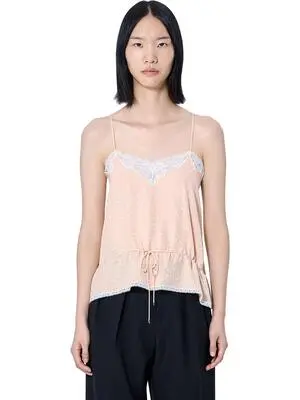 Chloé CHLOÉ Silk Lace Trim Camisole Top Multicolor